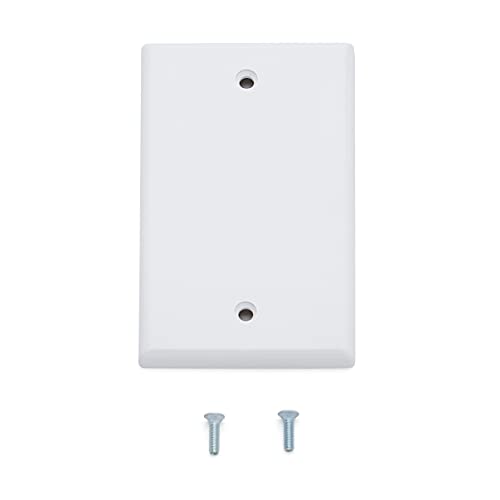 Amazon Basics Blank Wall Plate - 20-Pack, White