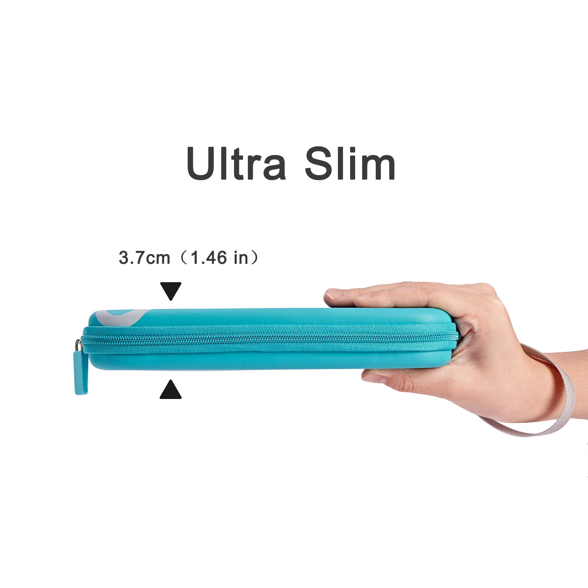 FUNLAB Carrying Case and Screen Protector for Nintendo Switch Lite,Portable Hard Shell Travel Storage Bag with 8 Game Cards Cartridges - Turquoise
