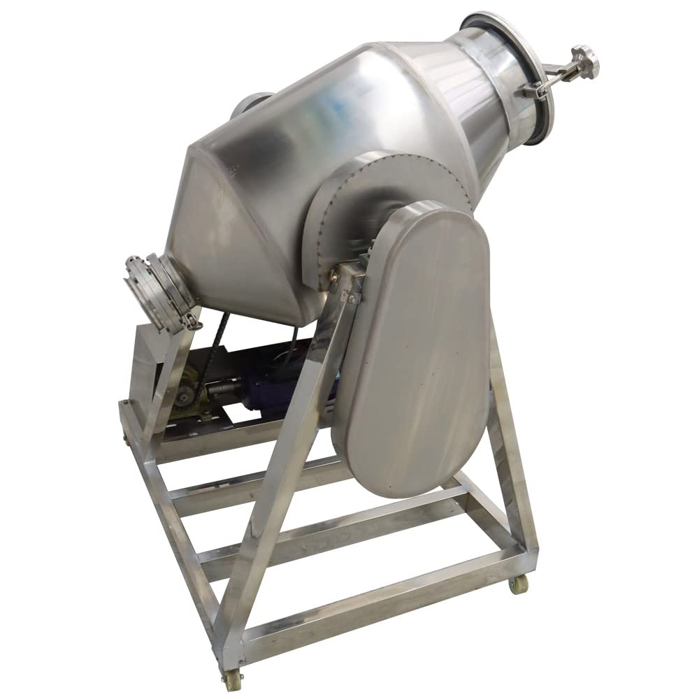 HayWHNKN 60L Dry Powder Mixer Blender Drum Particle Blender Mixing Machine 360°Rotation Metal Metallurgy Powder Blender for Feed Particle Granual 110V 2.2kw