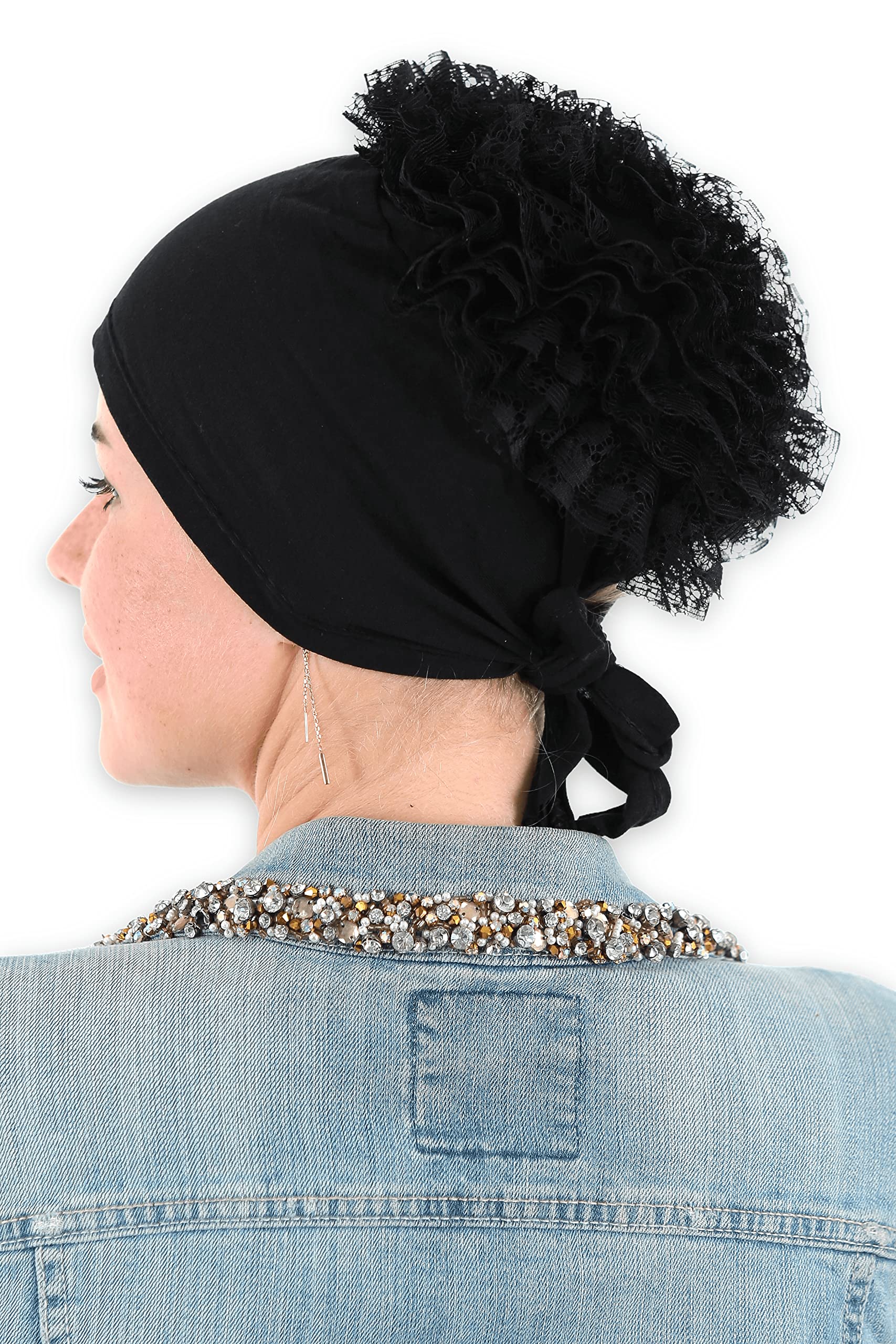 Avanos Hijab Undercap Volumizer, 100% Cotton Hijab for Women, Underscarf Hijab Cap, Instant Ready to Wear Head Wrap Muslim (Black)