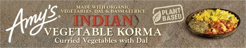 Amy's Frozen Meals, Indian Vegetable Korma, Made With Basmati Rice, Organic Vegetables, Gluten Free Microwave Meals, 9.5 Oz