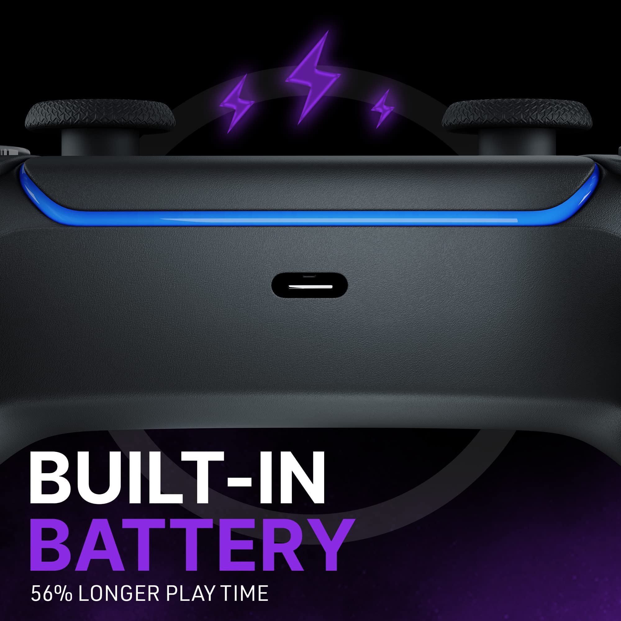 Gamenetics Custom Official Wireless Bluetooth Controller Compatible with PS Console - PC - Un-Modded - Video Gamepad Remote (Soft Touch Purple)