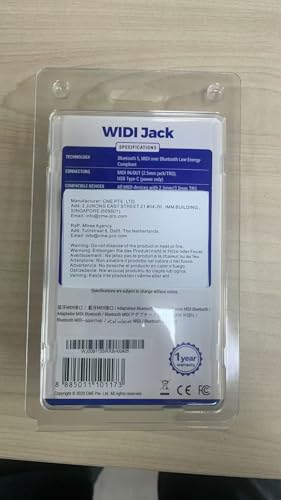 CME WIDI Jack - Bluetooth MIDI Interface for TRS/DIN MIDI devices - Power by MIDI Out or usb-c - Ultra low 3ms latency wireless MIDI for Synthesizer EWI Keytar Pedalboard Digital Piano