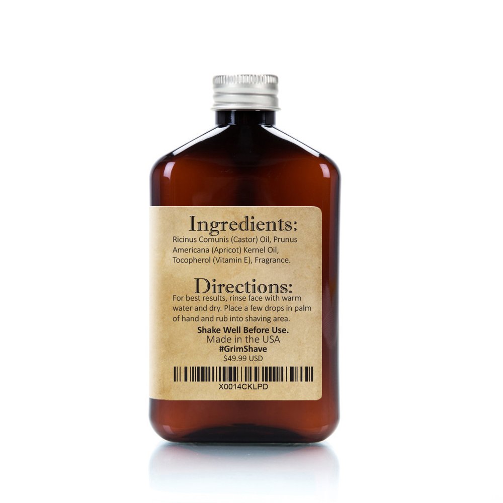The Blades Grim – Pre-Shave Oil, Handmade in the USA (Smolder, 8.45oz)