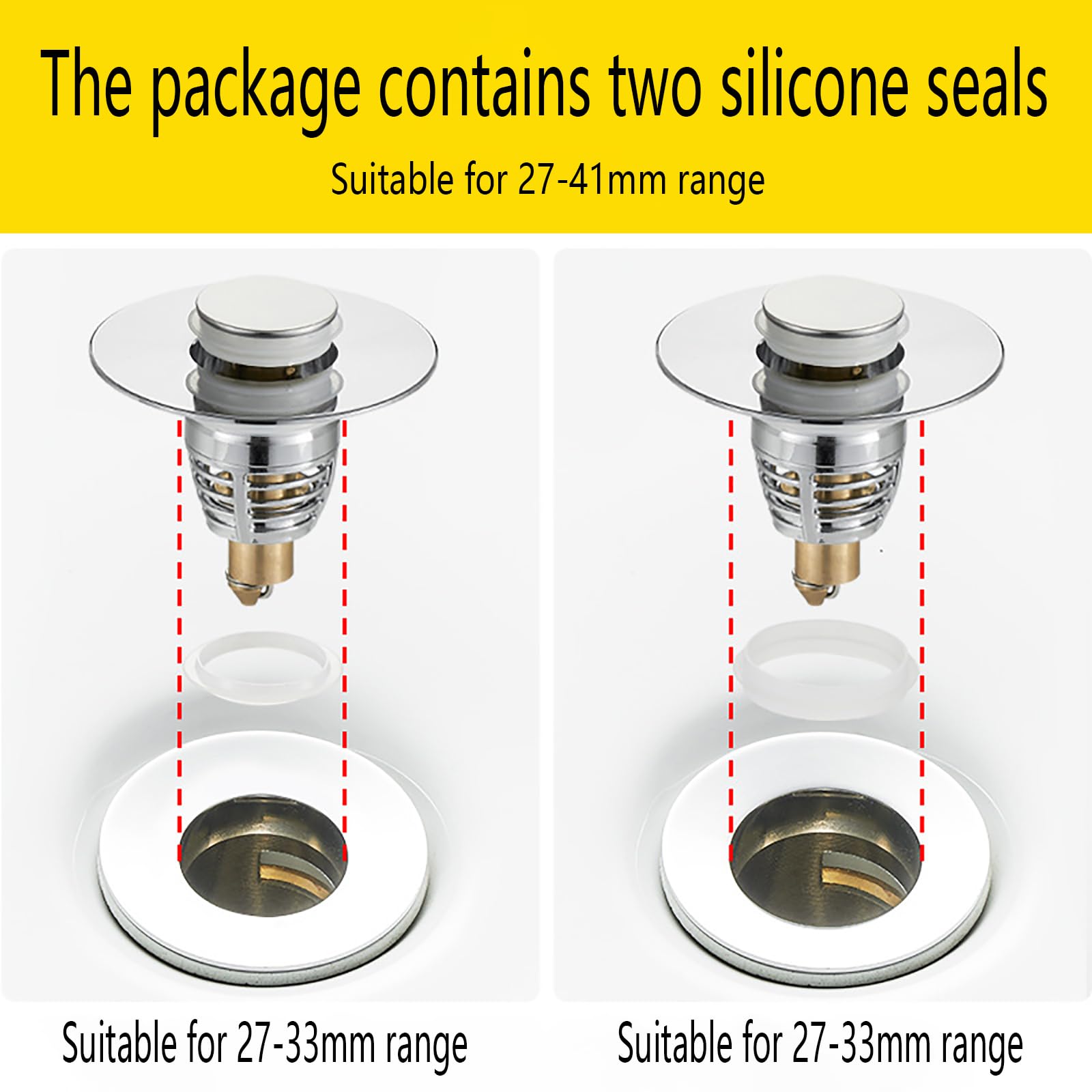 EIFER 4-Pack Bathroom Sink Stopper Set with Copper Core - Universal Fit, Odor-Proof, Tool-Free Installation