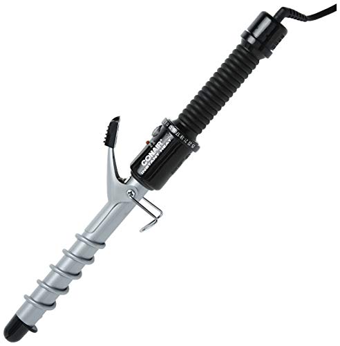 Conair Instant Heat Spiral 3/4-Inch Curling Iron, spiral guide on barrel to help achieve spiral curls – for use on short to medium hair