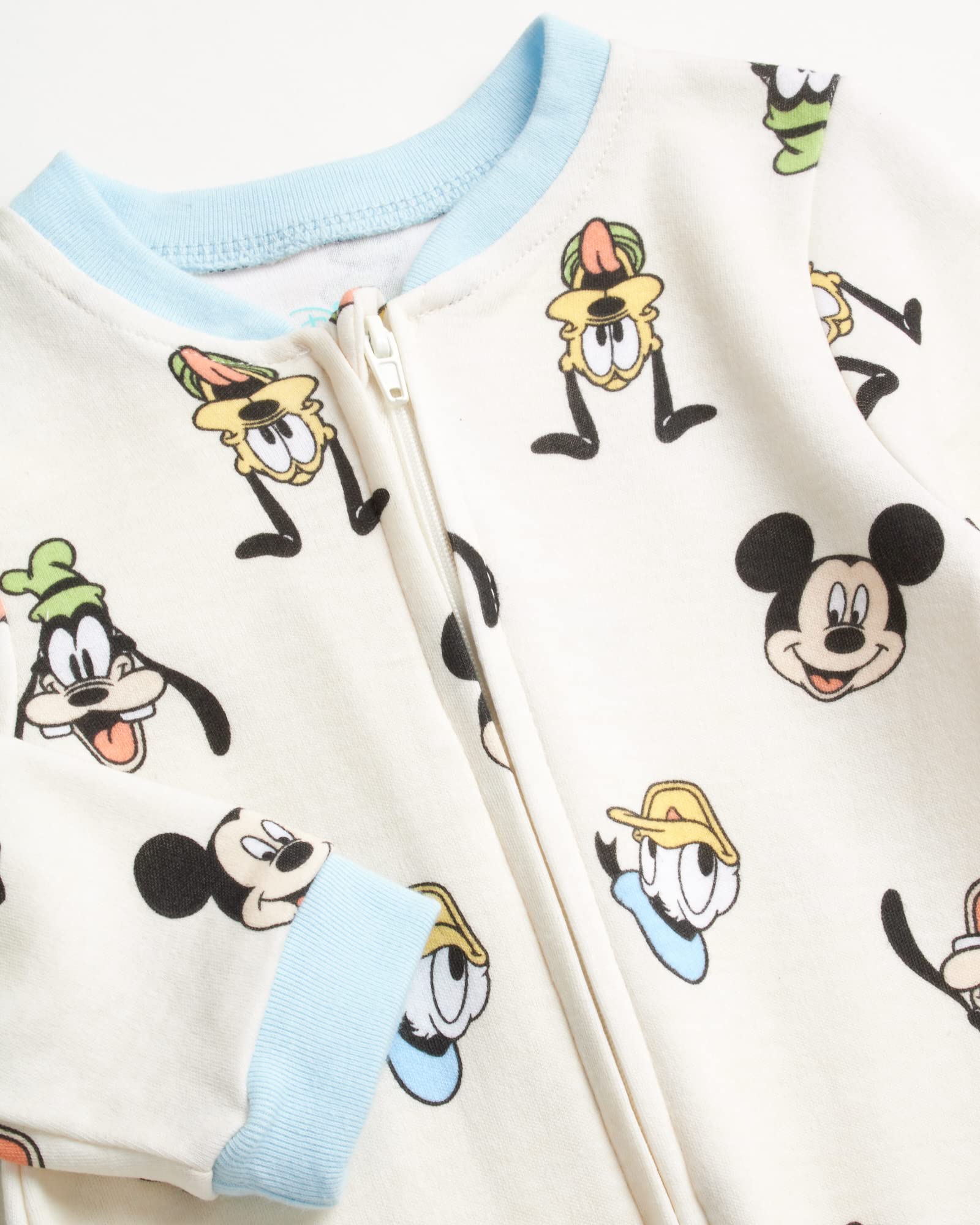 Disney Baby Boys' Mickey Mouse Romper - 2 Pack Sleep n' Play Footed Coveralls (0-9M), Size 6-9 Months, Mickey and Friends