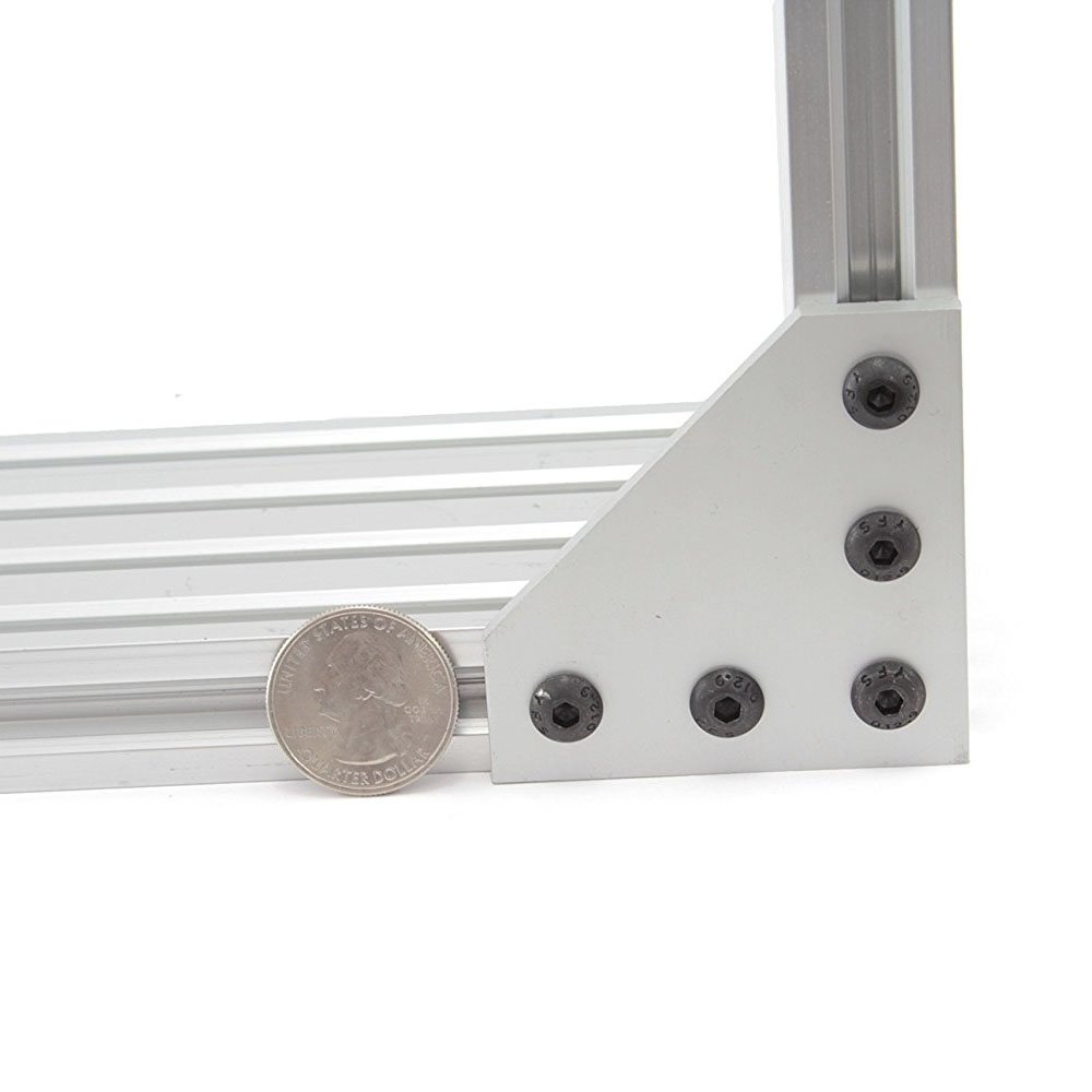 Mergorun,3D Printer 90 Degree 60 x 60 x 4MM L Type with 5 Hole Joining Plates for CNC 2020 V-Slot Aluminum Profiles Pack of 10