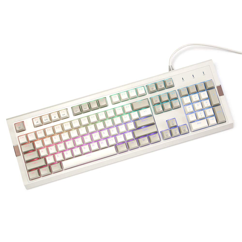 EPOMAKER Ajazz AK510 104 Keys Retro Mechanical Keyboard with PBT SP Spherical Keycaps and RGB Backlight for Gamer, Programmer, Office Work for or iOS Android Windows (Zorro Brown Switch)