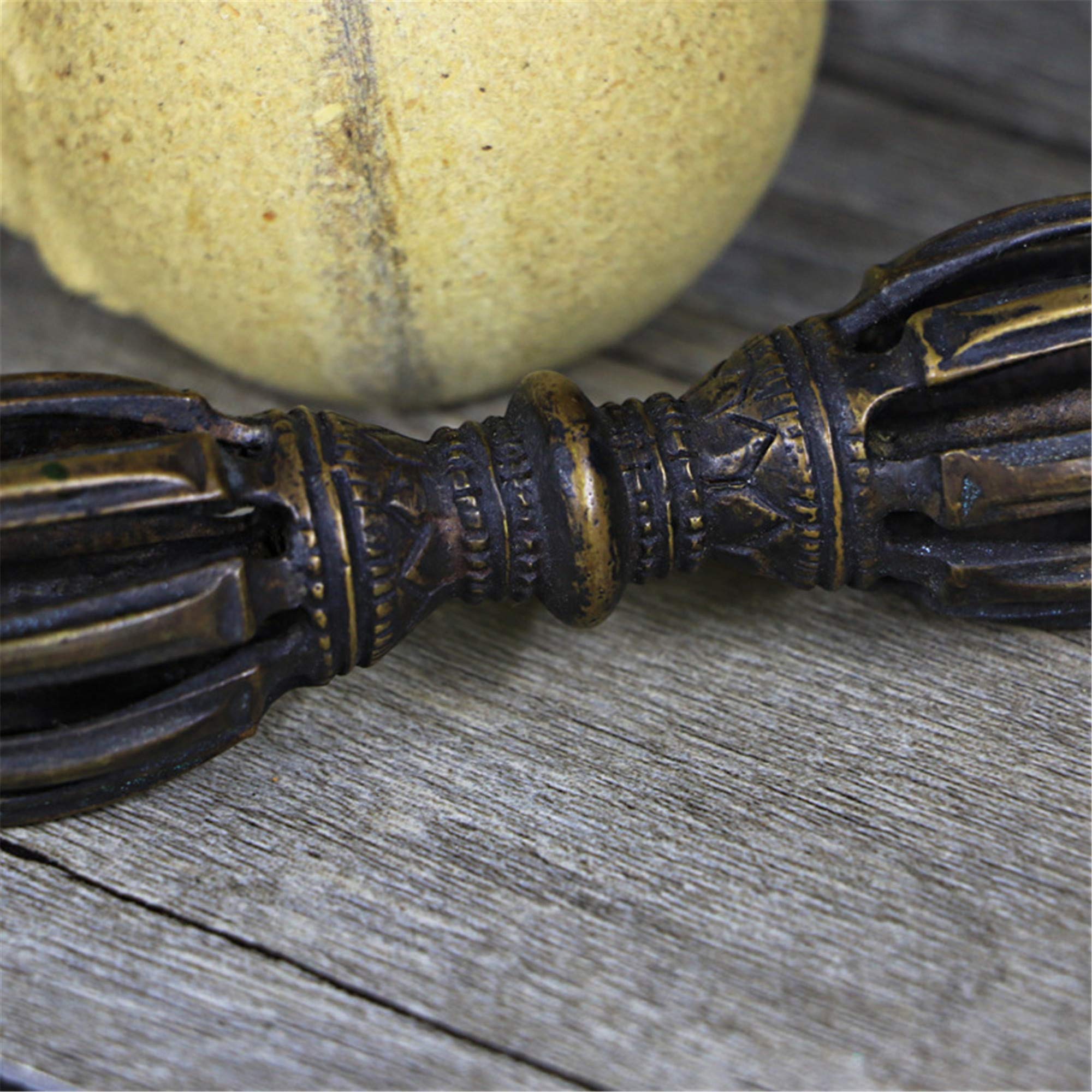 Gandhanra Powerful Vintage Tibetan Buddhism Dharma Ritual Vajra Dorje,Nine-pronged Phurba Pestle,Tantric Energy Device, Handmade in Nepal