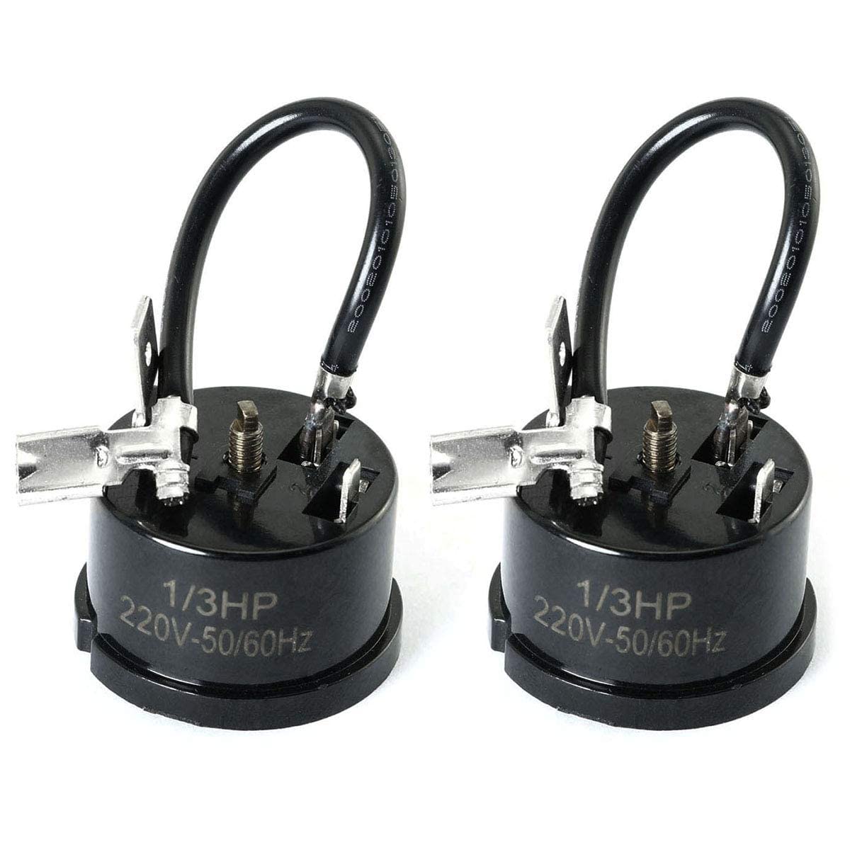 MEETOOT 2pcs 1/3HP-250W Refrigerator Thermal Overload Protector Compressor Replacement Part for Mini Refrigerator, Wine Center and Beverage Cooler