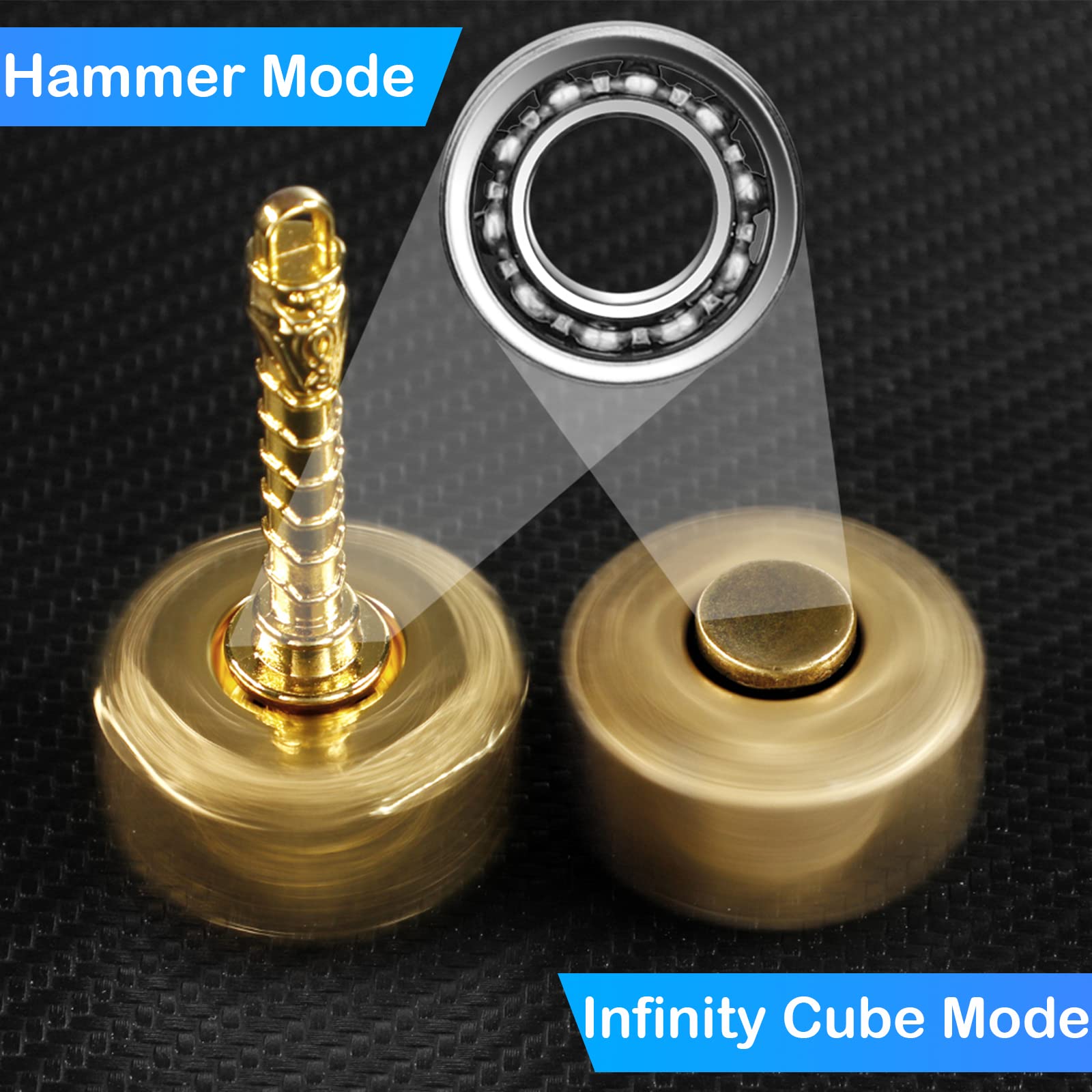 Cool Hammer Fidget Spinners Chain Metal,Rainbow Fidget Spinner for Kids Adults, Spiners Finger Rings, Fidgets Infinity Cube Blocks Party Favors Stress Toy Goody Bag Fillers Stocking Stuffers Gift
