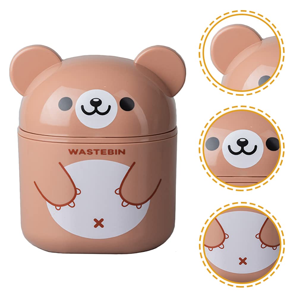 Zerodeko Desktop Trash Can Dorm Trash Can Office Trash Cans for Near Desk Mini Desk Trash Can Plastic Trash Can with Lid Tabletop Trash Can Desk Trash Can Mini Kawaii Trash Can Waste Basket