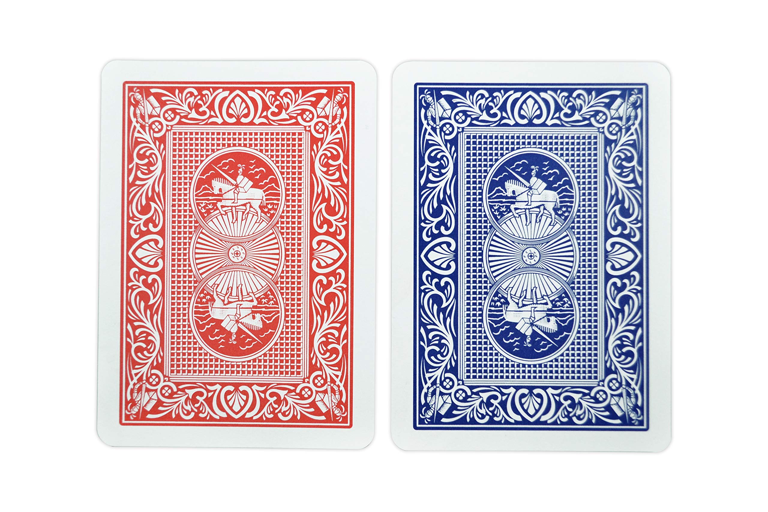 Copag Magnum Design 100% Plastic Playing Cards, Poker Size Magnum Index Red/Blue Double Deck Set