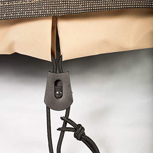 Budge StormBlock Hillside Oval Patio Table Cover Premium, Outdoor, Waterproof, Medium, Black and Tan Weave