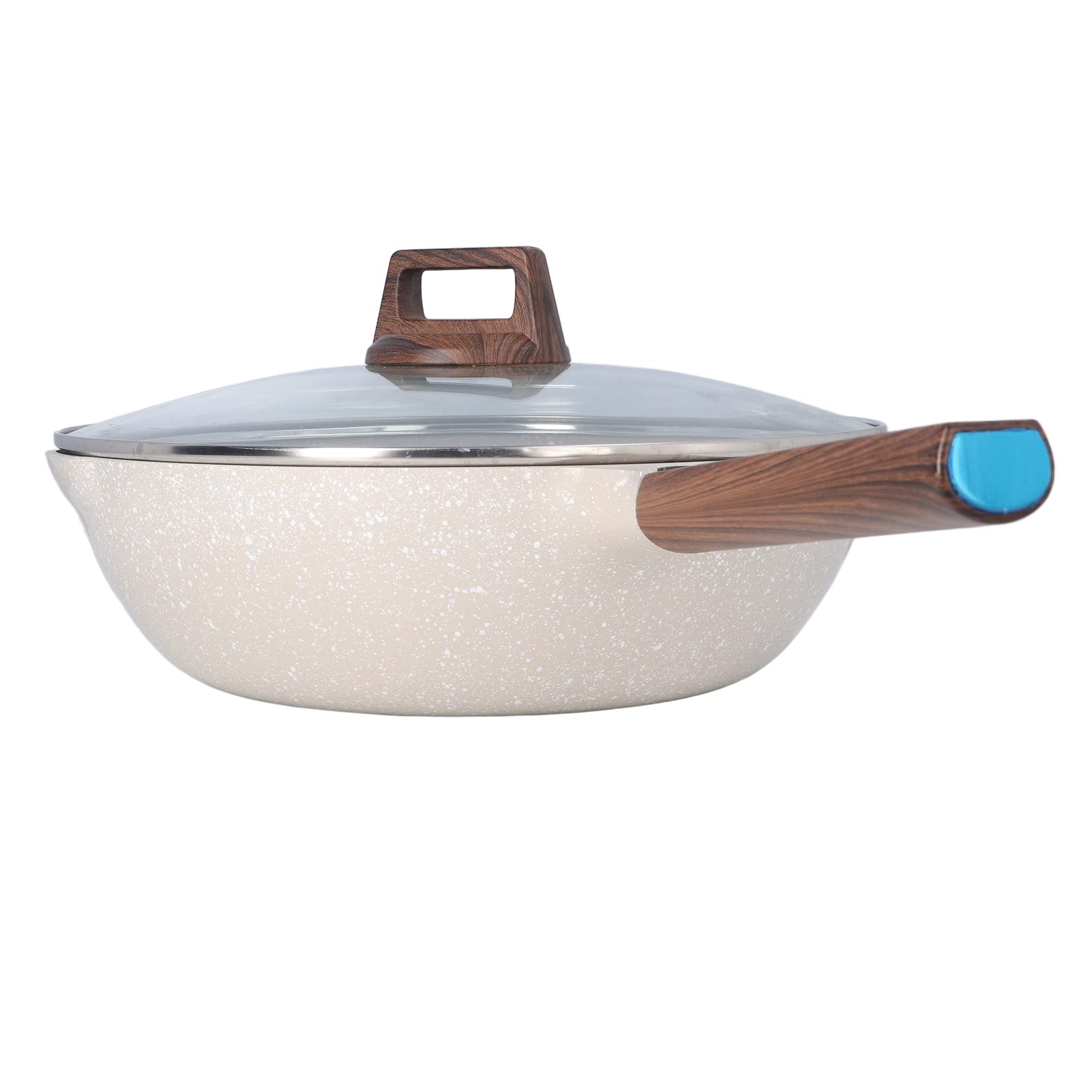 AURORAGRACE Large Capacity Black 30cm Frying Pan with Lid Home Restaurant Cookware Even Heat Distribution, AURORAGRACEtv8kp4mb9o