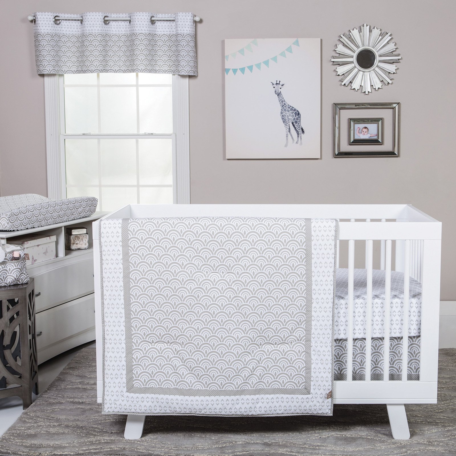 Trend Lab Art Deco 3 Piece Crib Bedding Set, Can Be Used As A Blanket Or A Playmat for Tummy Time, Includes Quilt, Fitted Crib Sheet and Skirt