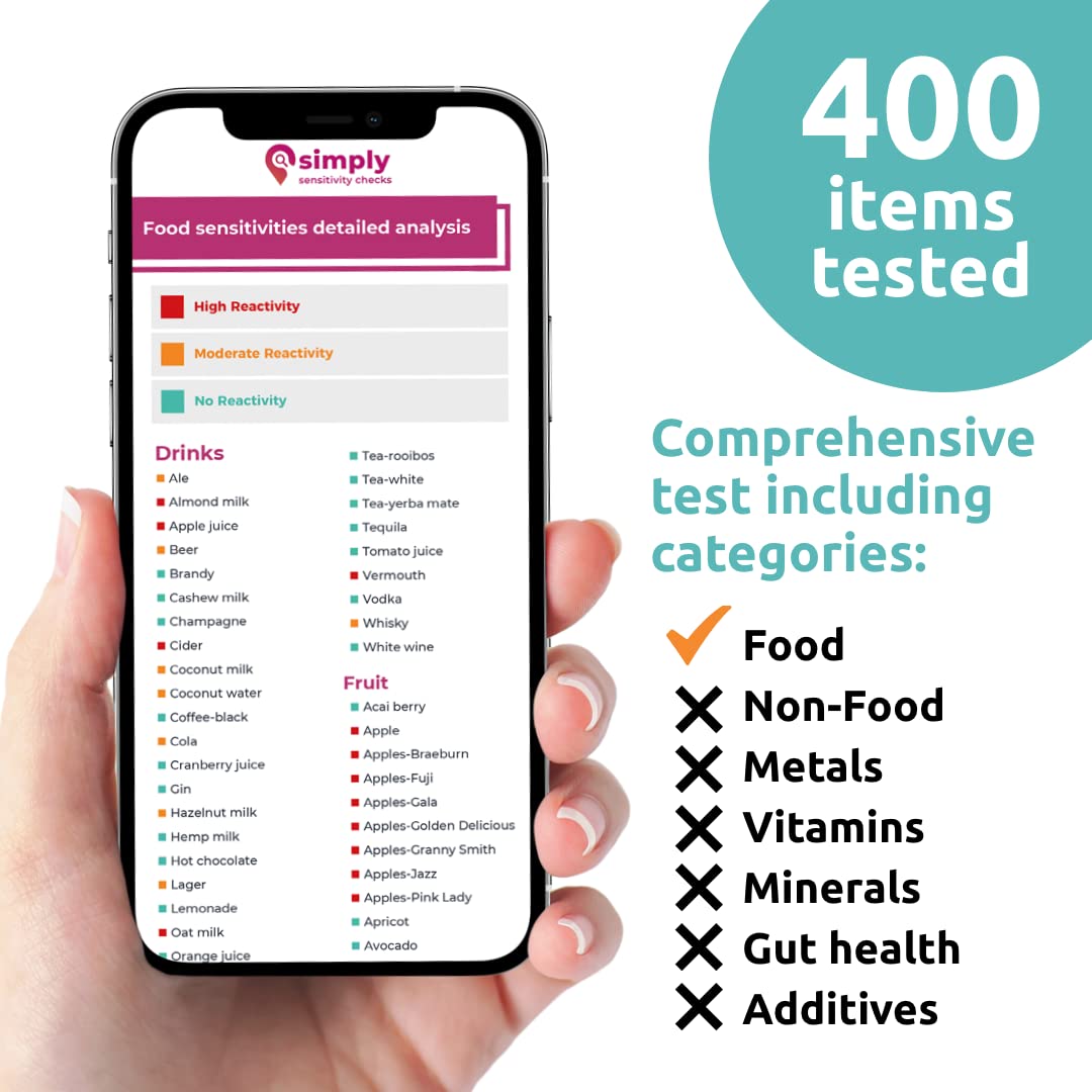 Basic Food Sensitivity Test by SSC, 400+ Items Tested | Hair Strand Food Intolerance Test Kit| Food & Drink Sensitivities, Intolerance Testing Kit for Adults