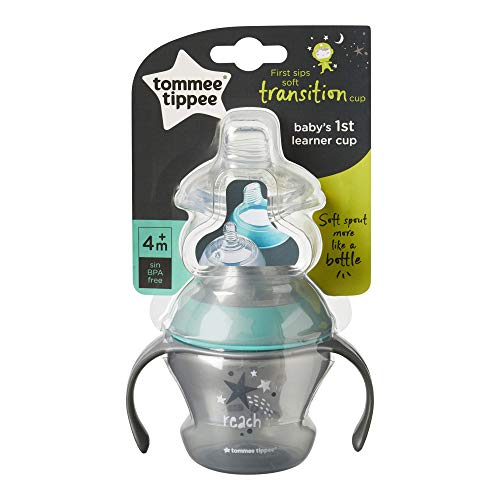 Tommee Tippee First Sips Soft Transition Cup, 4+ months – (Pack of 1) (Colors May Vary)