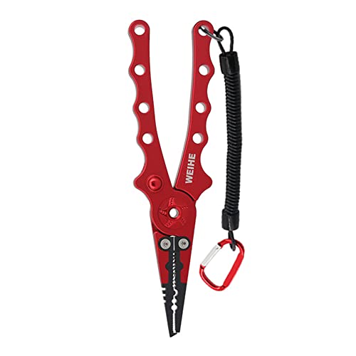 Awakingdemi Portable Fishing Line Cutter Multi Tools Multifunctional Fishing Line Clamp Tool Aluminum Alloy with Buckle Rope
