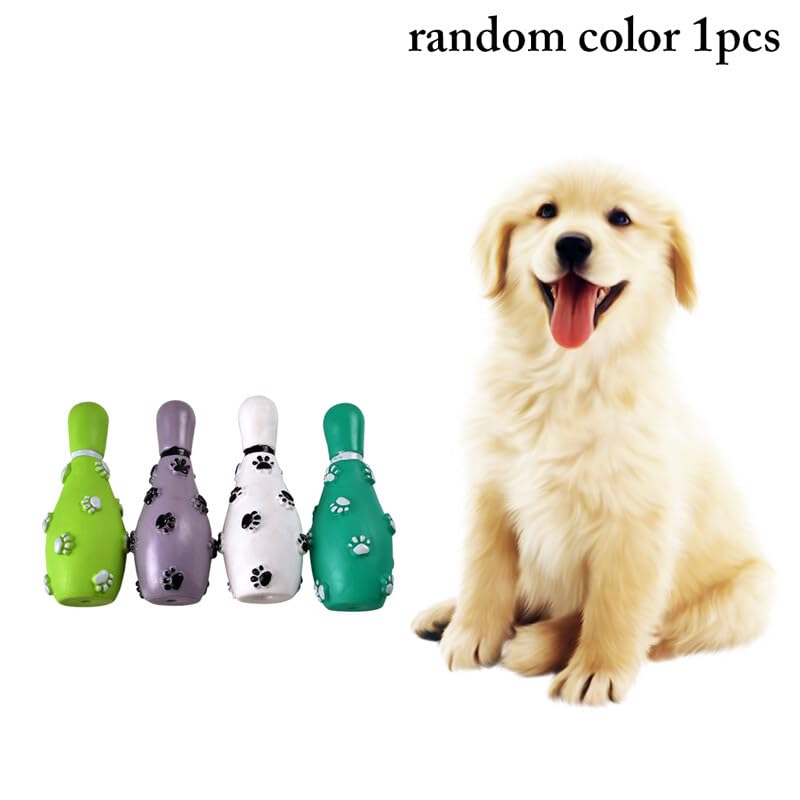 BOSREROY Interactive Bowling Pin Shaped Dog Chew Toy for Fun Exercise and Dental Health