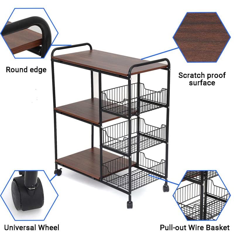 BHVXW Cart Storage Rack Kitchen Trolley Rack Shared Bathroom Storage Rack