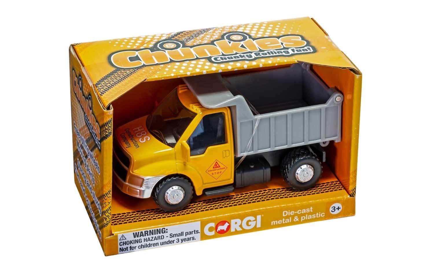 Corgi Chunkies City Service Road Works Contruction Dump Truck, Snow Plow and Tractor with Claw Grapple Triple Pack Toy Vehicles CHP13