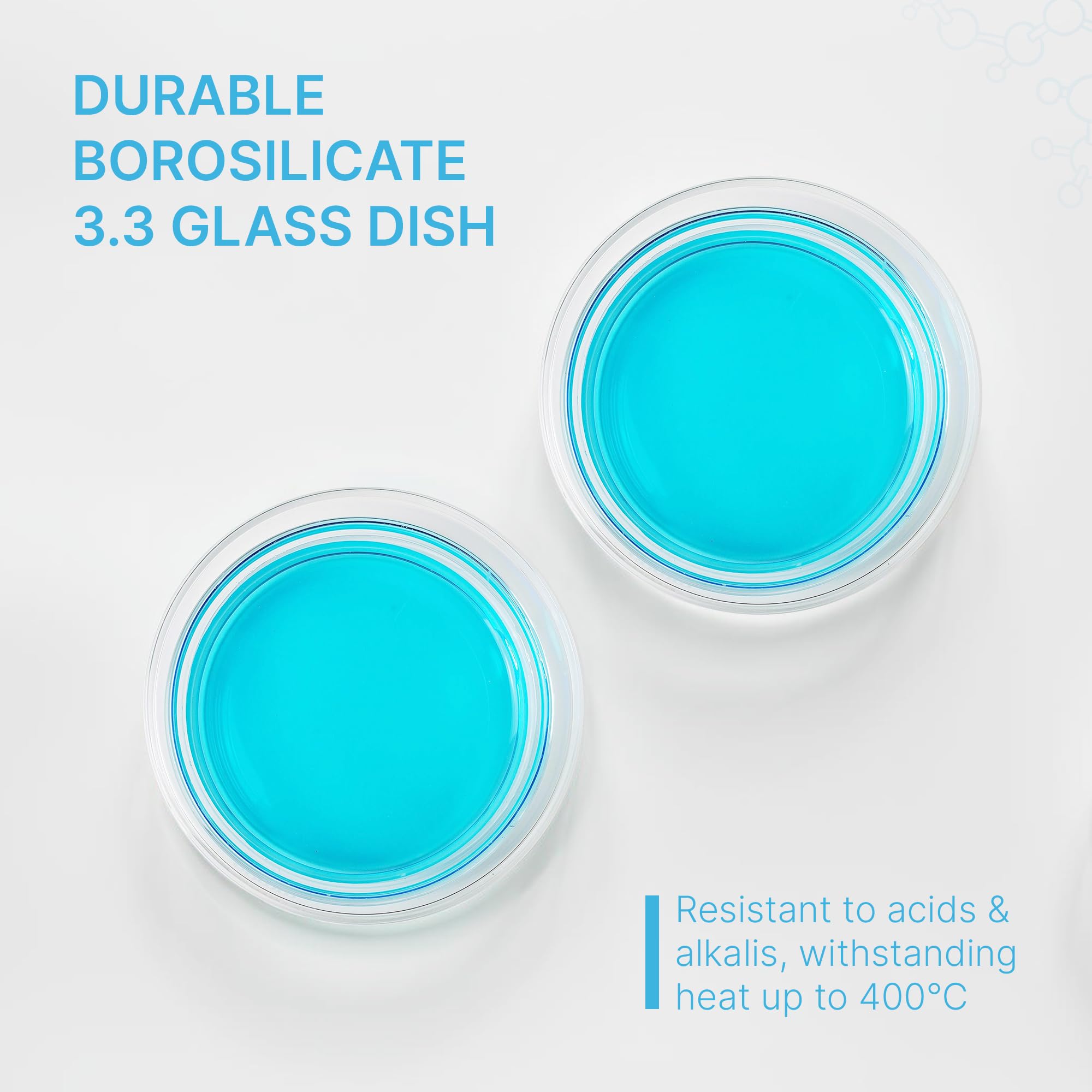 Microyn Borosilicate Glass Petri Dish with Lid, Tissue Culture Dish (60 mm, Pack of 20)
