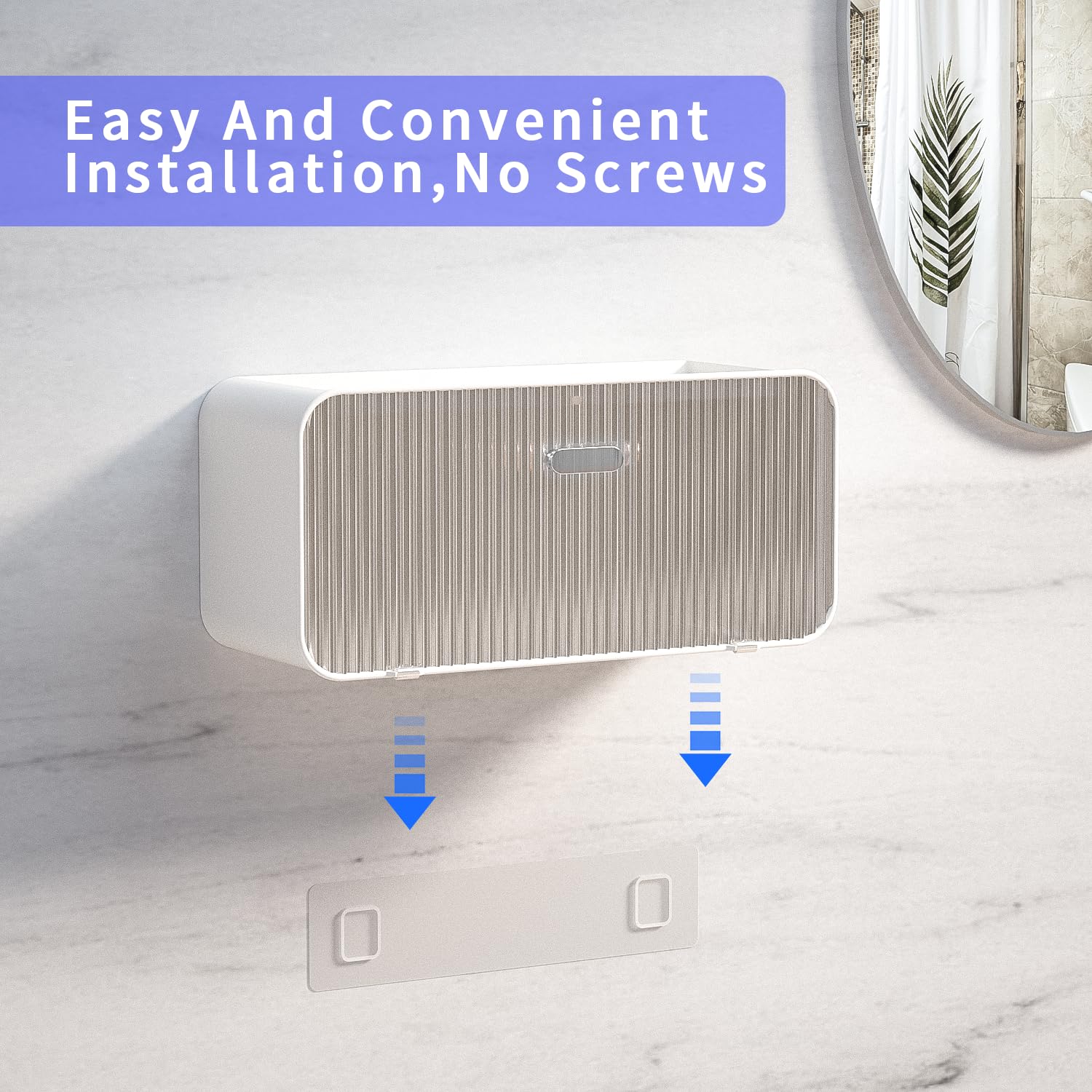 bbveking Over The Toilet Storage, without Drilling or Screwing,Easy Installation.Over toilet Bathroom Organizer Wall Mounting, Space Saver with Lid,Over The Toilet Storage Cabinet (Wall Mount)