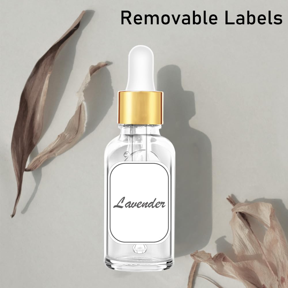 Bumobum 2 oz Dropper Bottle, 24 pack Clear Glass Eye Dropper Bottles with Golden Top Cap for Essential Oils, Tincture Bottle with Labels and Funnel