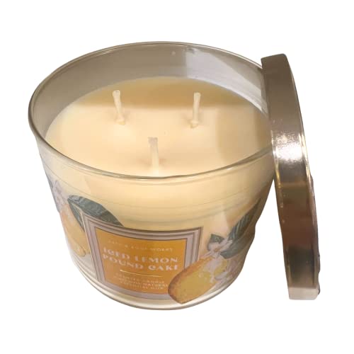 Bath & Body Works ICED Lemon Pound Cake 3-Wick Scented Candle - 2023 New Scent