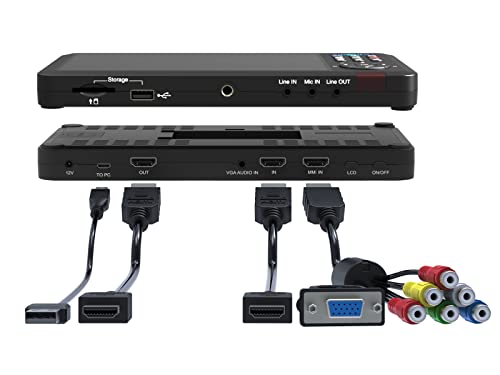 ClonerAlliance ViewPro, Portable 1080p@60fps HDMI Video Recorder and Playback with 7" LCD, AV/VGA/YPbPr Inputs. Schedule Recording. No TV is Required.