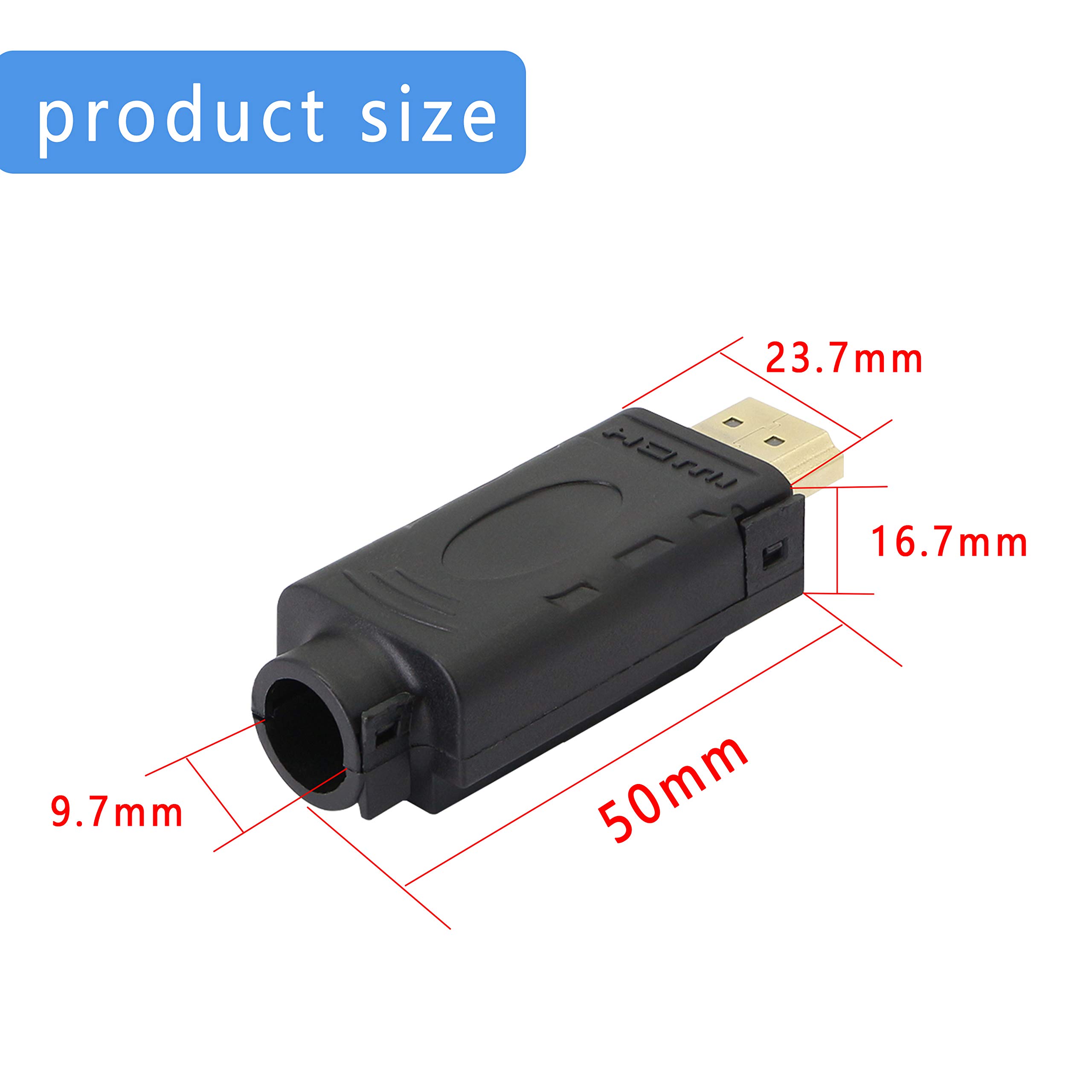 GELRHONR HDMI Solderless Signals Terminal, Gold Plated HDMI Free Welding Connector Breakout Board with Breakout Plastic Cover,Screwdriver