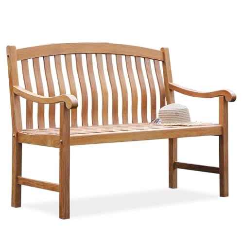 Cambridge Casual Outdoor Garden Bench for Patio Furniture, 4-Foot, Arie/Natural Teak