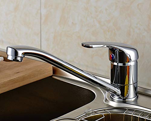 Bathtub Faucet Classic Swivel Brass Single Handle Mixer Kitchen Sink Faucet Cold and Hot Water Tap, Chrome Finish