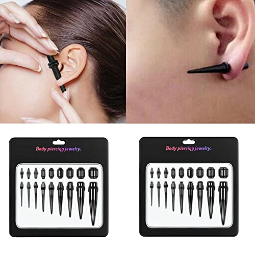 ANDGING 36 PCS Ear Stretching Kit 00g-14g Gauge Stretching Kit | Acrylic Tapers and Plugs Kit | Gauges Expander Set | Body Piercing Stretching Kit | Ear Stretcher Kit