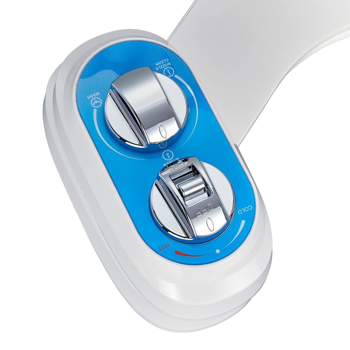 Bidet J2510B-Hot and Cold Water Self-Cleaning Feminine/Rear Wash Non-Electric Bidet Sprayer,Dual Nozzles Bidet Toilet Attachment with Adjustable Pressure Control(Blue)