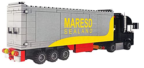 General Jim's Black Semi Truck Building Blocks Set β 231mm Highly Detailed Model - Realistic Black Cab, Gray and Yellow Trailer, Mirrors, Exhaust Stack β Perfect for Hobbyists & Train Garden Displays