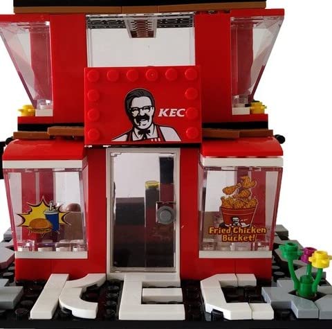 General Jim's City Street Creator Modular Building Blocks Sister Karen’s Fried Chicken Restaurant 282 Piece Toy Bricks Set MOC City Building for Teens and Adults