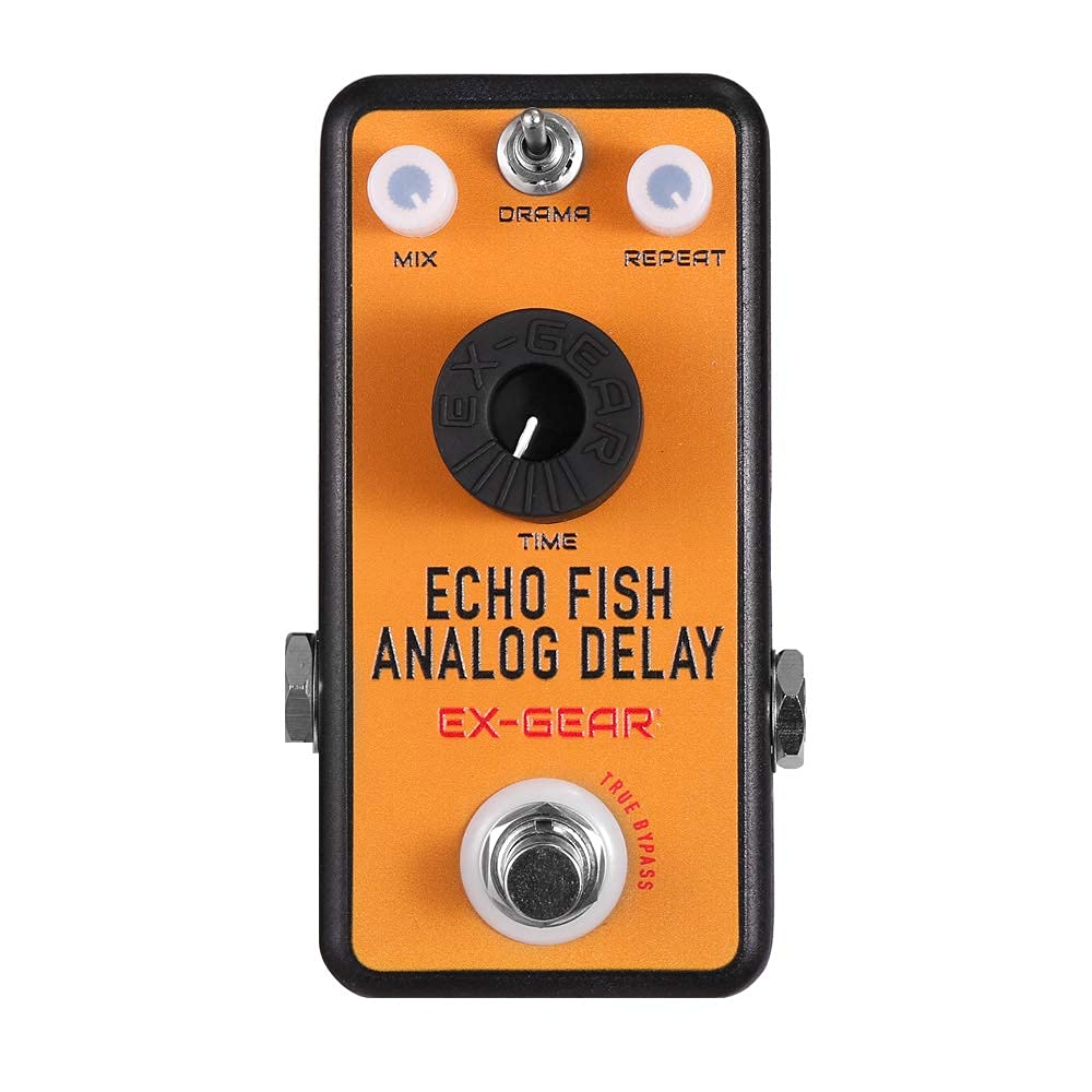 EX-GEAR Echo Fish Analog Delay Guitar Pedal with Drama Switch, True Bypass