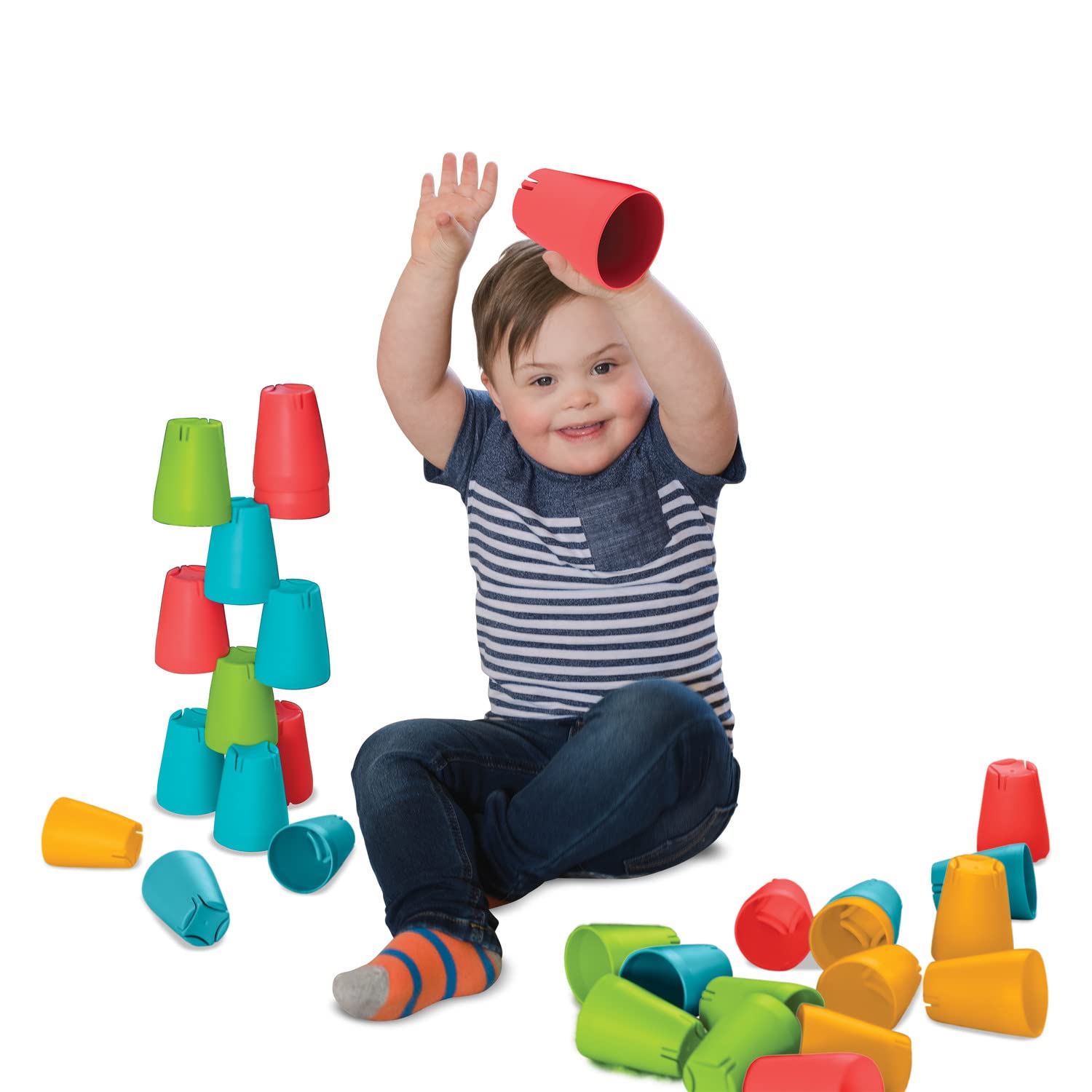 MindWare CupStruction โ Interlocking Building & Stacking Toy for Kids Ages 3 & Up โ Boosts Fine Motor Skills and Hand-Eye Coordination