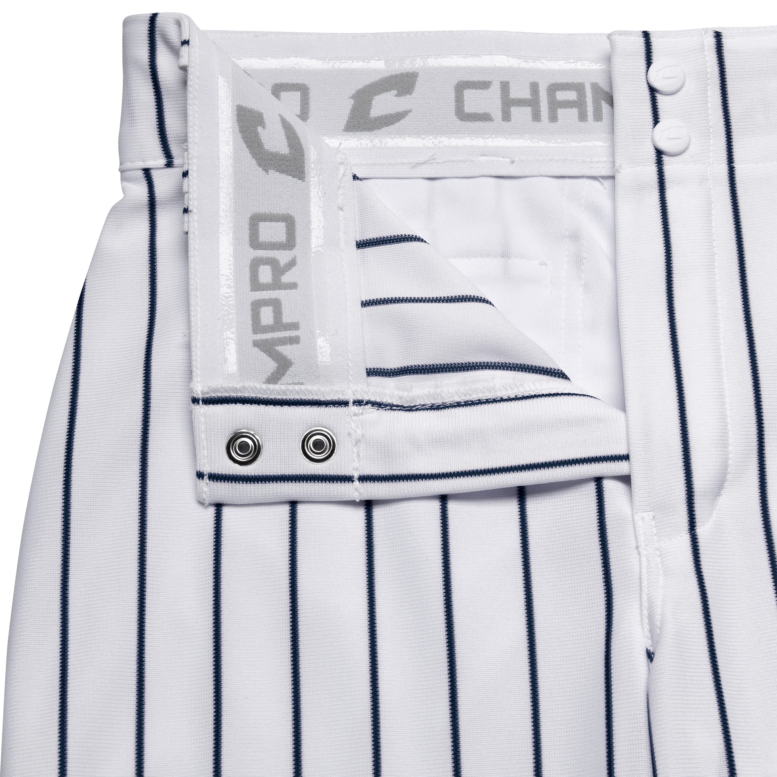 CHAMPRO boys Champro Youth Pinstripe Ob Triple Crown Open Bottom Baseball Pant, White,navy, Medium US