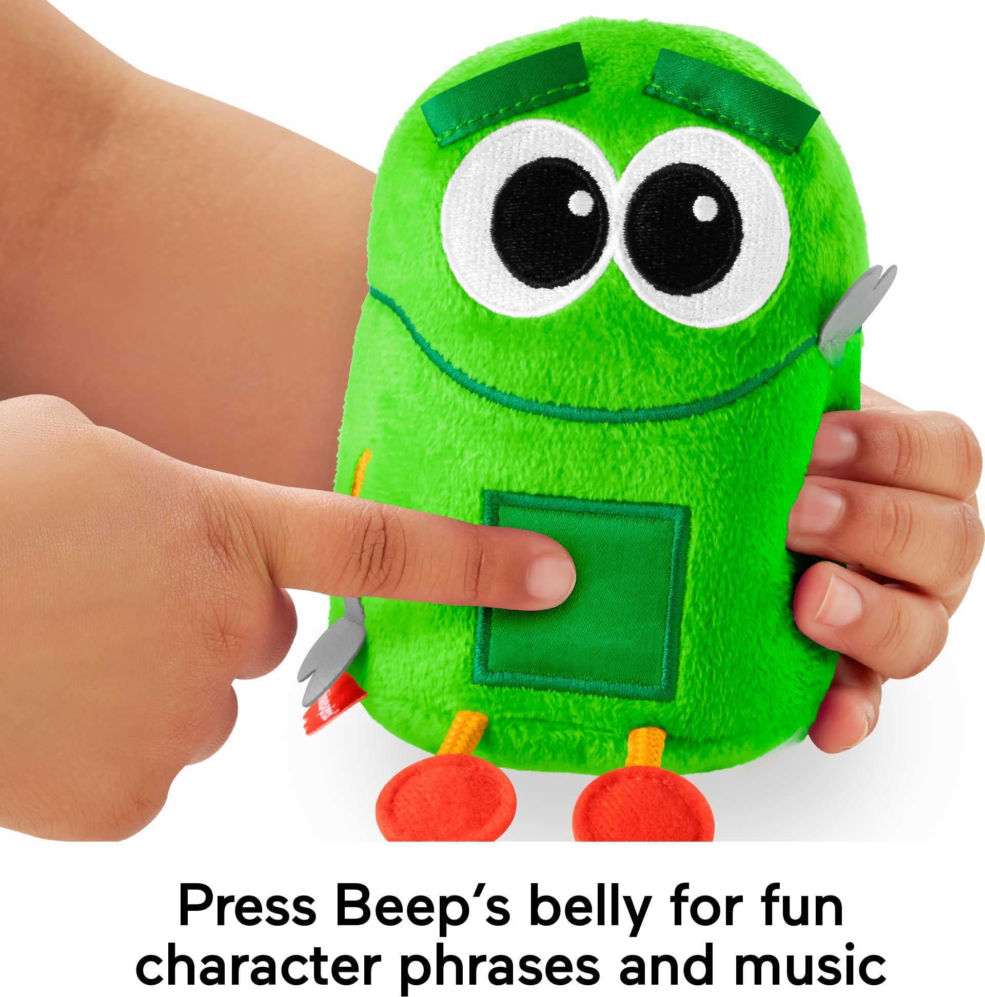 Fisher-Price StoryBots Animals with Beep Plush, take-along musical preschool toy for kids ages 3 years and up