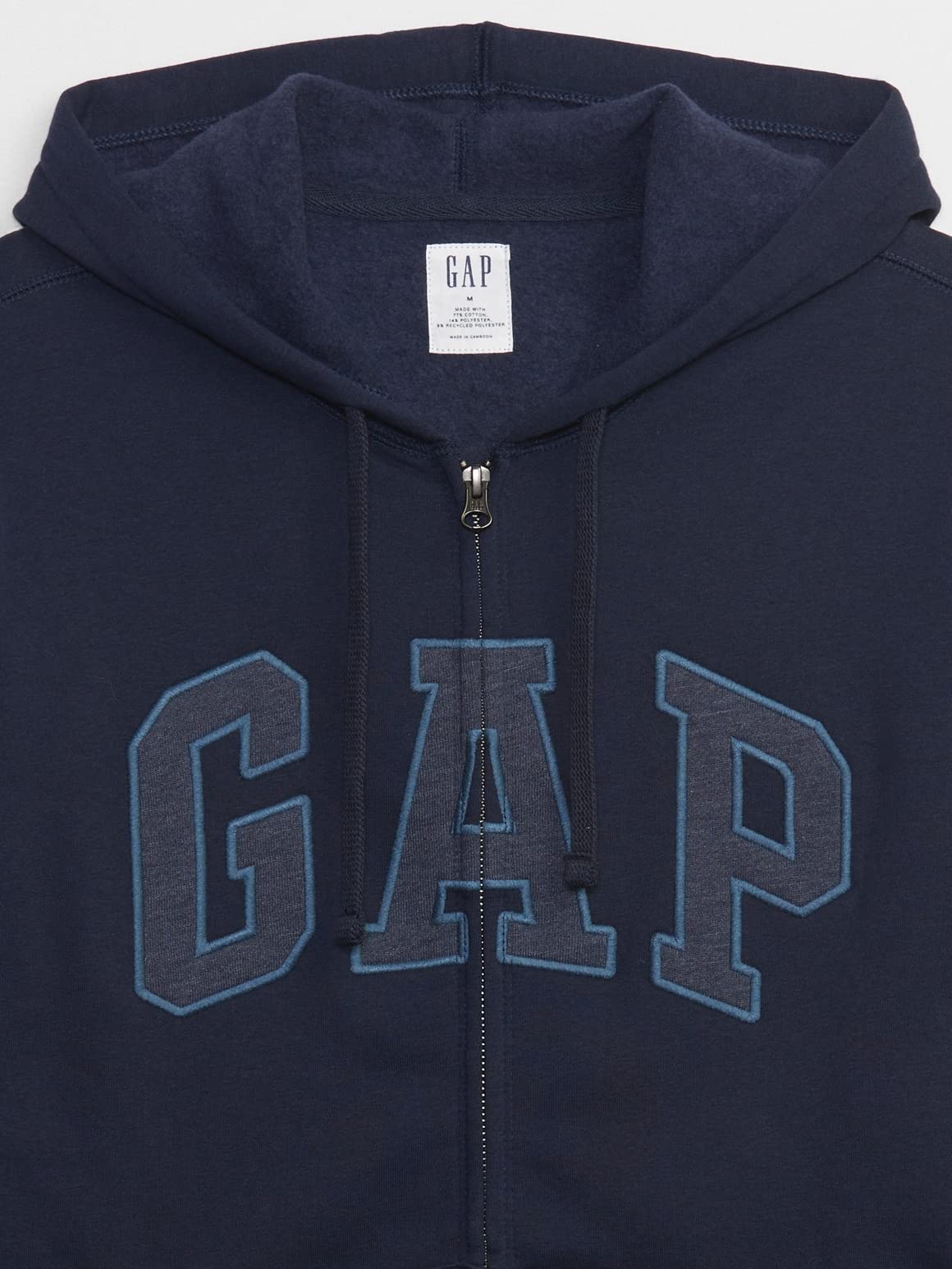 GAP mens Logo Hoodie Zip Sweatshirt, Tapestry Navy, X-Small US