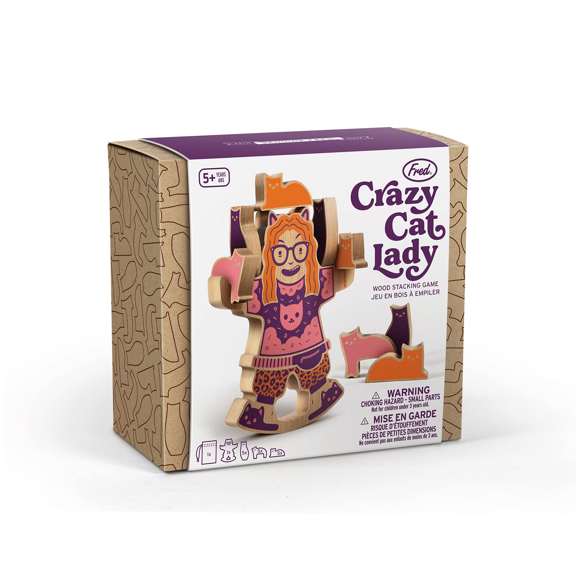 Genuine Fred, Crazy CAT Lady Wooden Balance Game, Assorted
