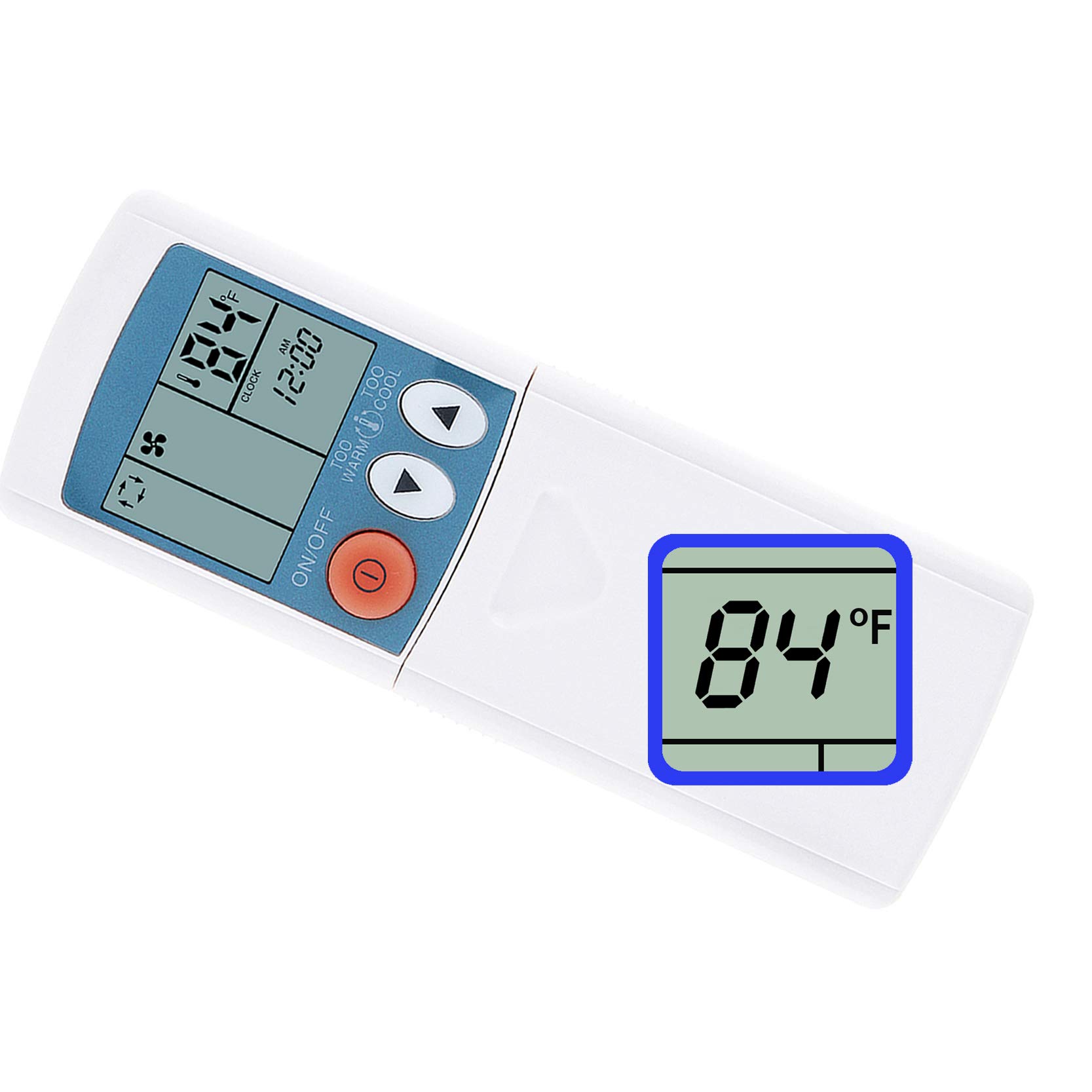 Compatible with Mitsubishi Electric Mr Slim Air Conditioner Remote Control MSZ-HM18NA-U1 MSZ-HM24NA-U1 MSZ-WR24NA-U1 MUZ-HM18NA MUZ-HM24NA NTXWMT18A112AA NTXWMT24A112AA Display in Fahrenheit