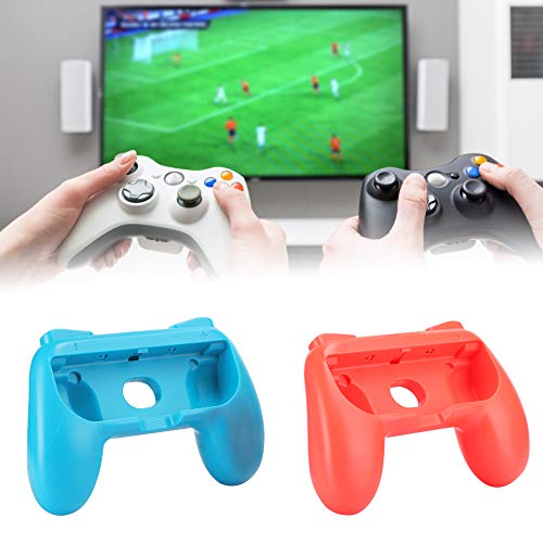Games Grips, Joypad Protective Skin Made of ABS Material for Protect Your Controllers from Everyday Wear and Tear for Long‑Term Use(Red + Blue 2 Packs)