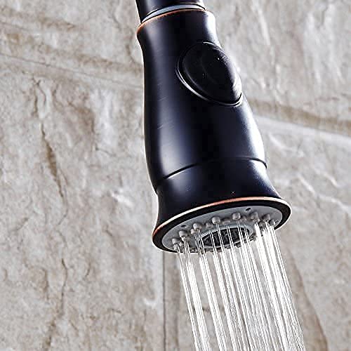 Kitchen Kitchen Faucet Basin Mixer Mixer tap Sink Armature Faucet Bath Black Retro accessible Drop Down hot and Cold Full Copper Spinner Turn
