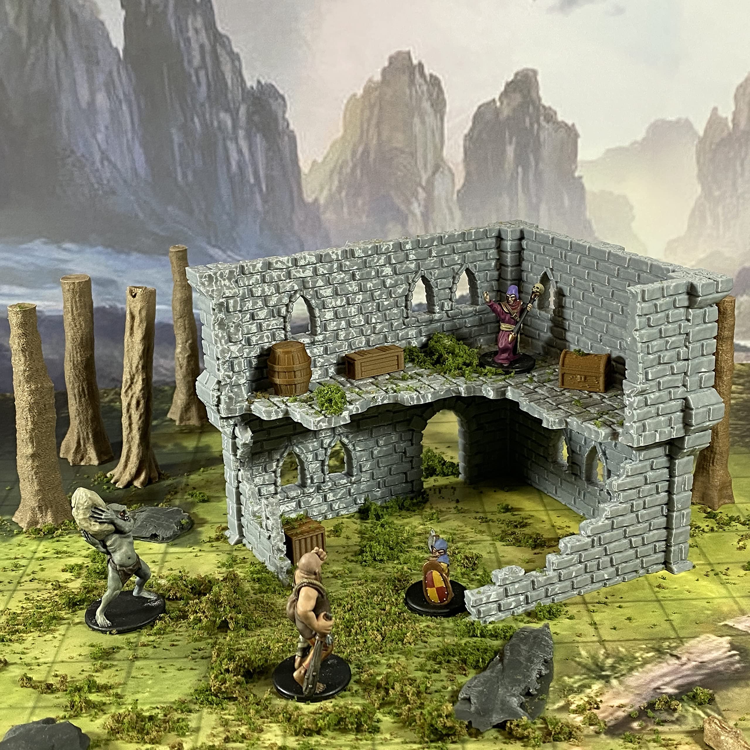 Extruded Gaming Building Ruins Set 1B