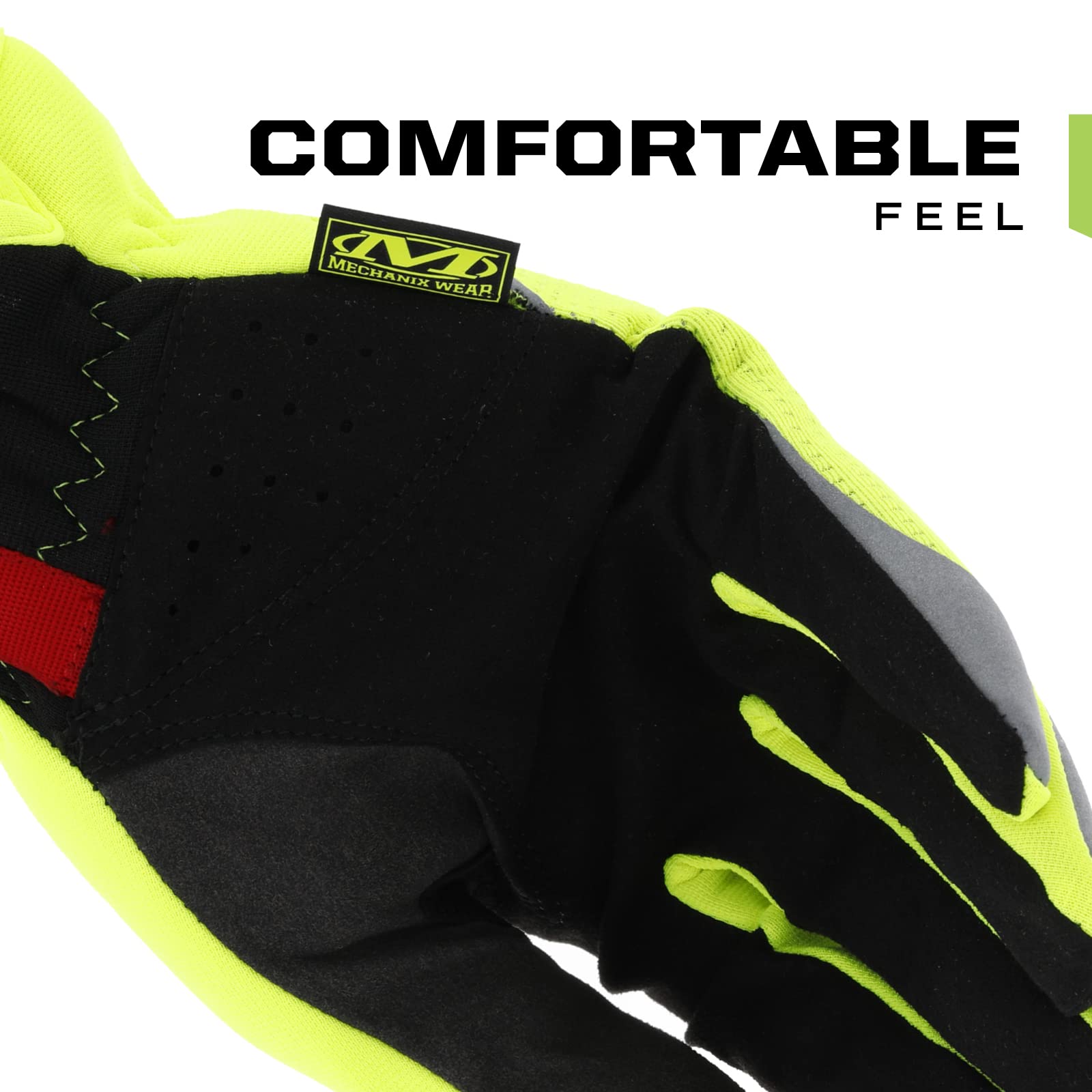 Mechanix Wear: Hi-Viz FastFit Work Gloves with Secure Fit Elastic Cuff, Reflective and High Visibility, Touchscreen Capable, Safety Gloves for Men, Multi-Purpose Use (Fluorescent Yellow, Large)